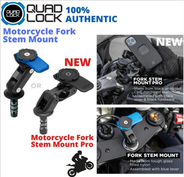 ORIGINAL Quad lock Motorcycle – Fork Stem Mount/Fork Stem Mount Pro/Vibration Dampener – PCbike ...